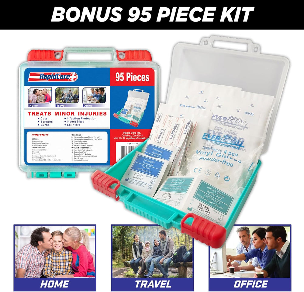 300+ Piece Emergency Medical Kit with Bonus 95-Piece Travel Pack