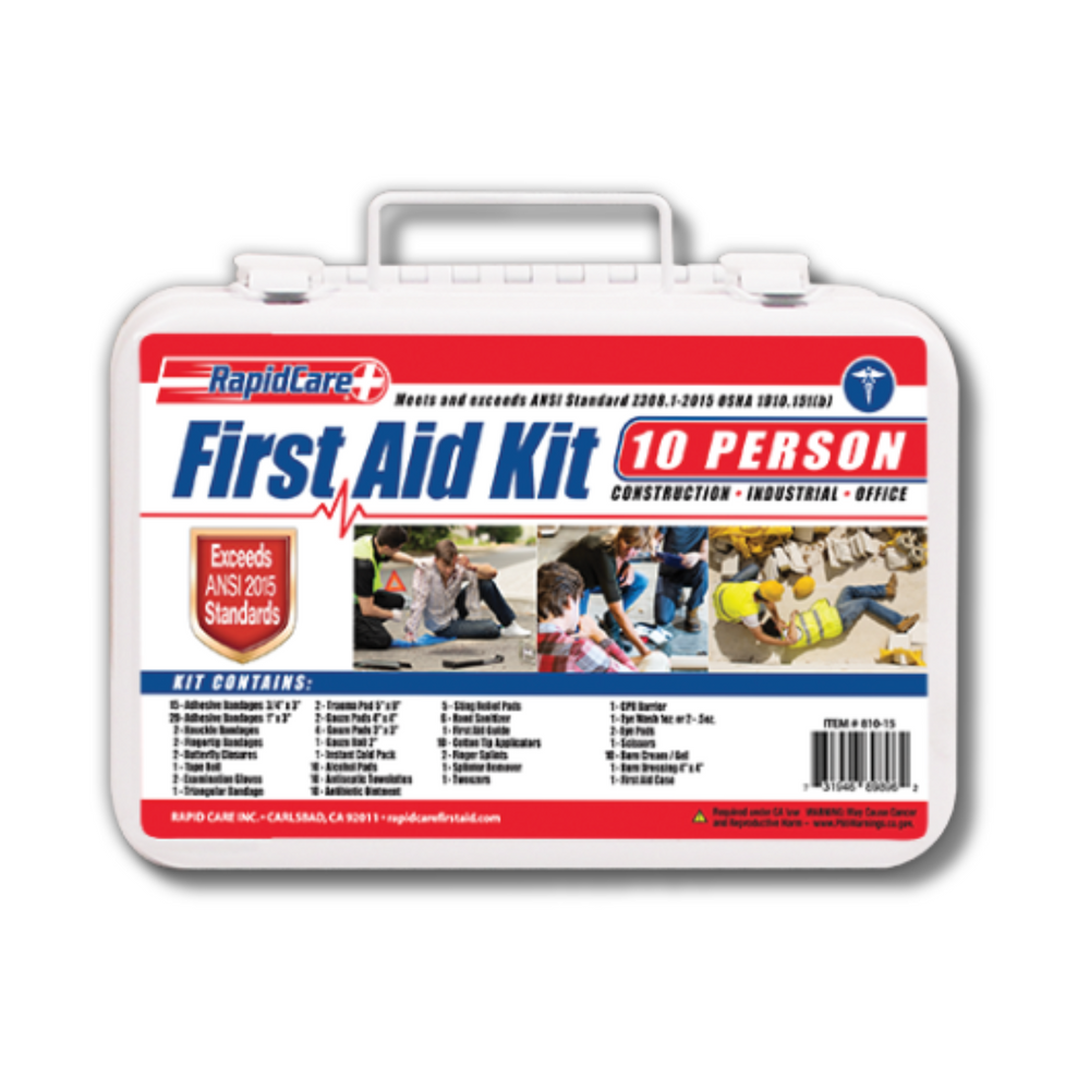 Rapid Care First Aid - 10 Person First Aid Kit - 2015 OSHA / ANSI