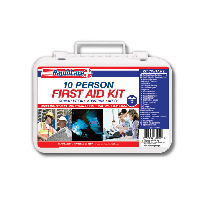 Rapid Care First Aid - 10 Person First Aid Kit - 2009 OSHA / ANSI Approved